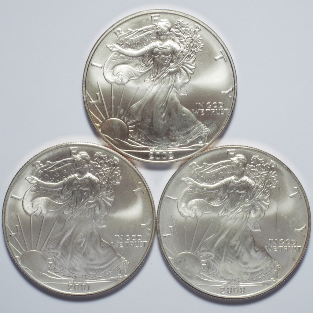 2000-2002 Silver American Eagle Dollar 3-Coin Lot - Numismax