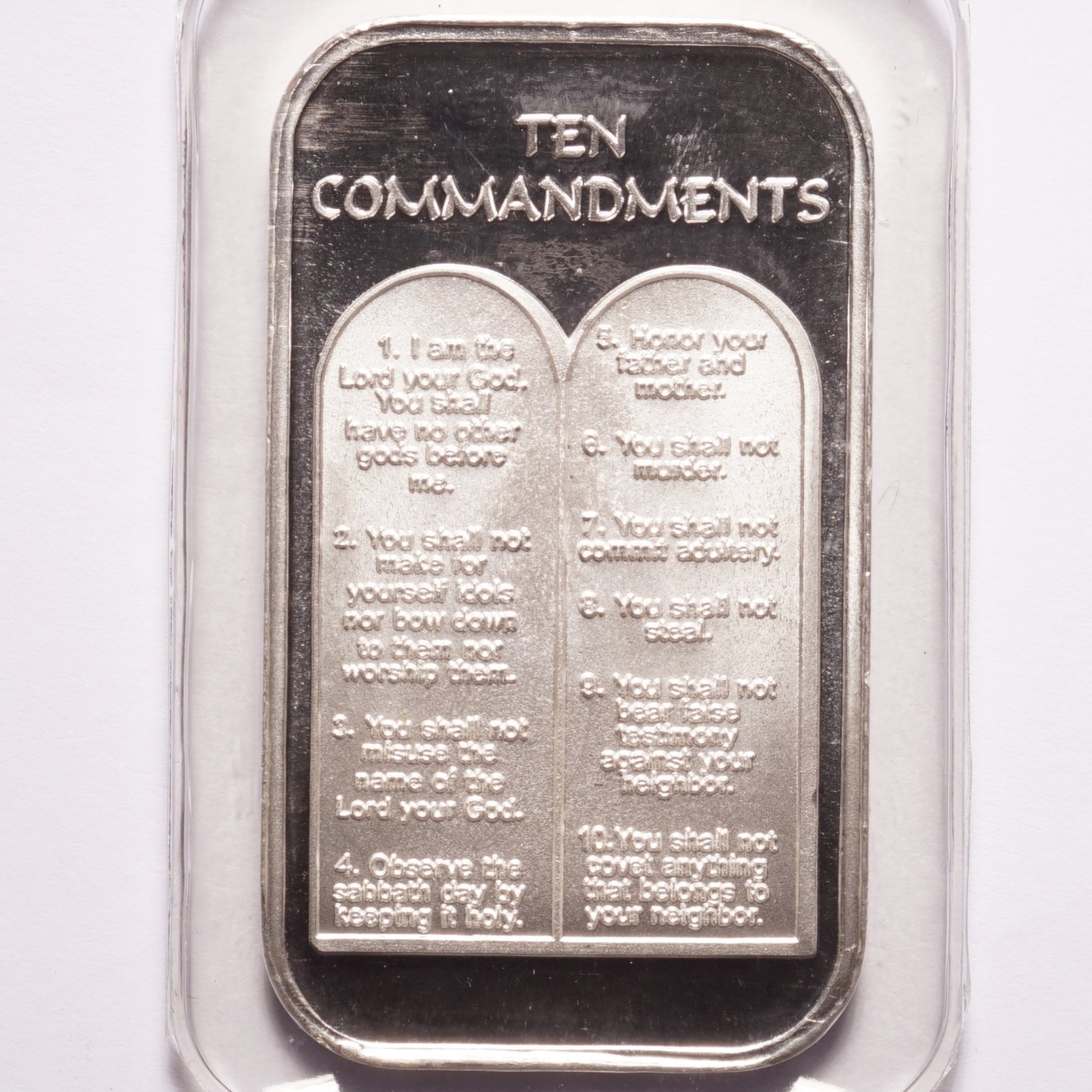 Ten Commandments 1 Troy Oz Silver Bar - Numismax
