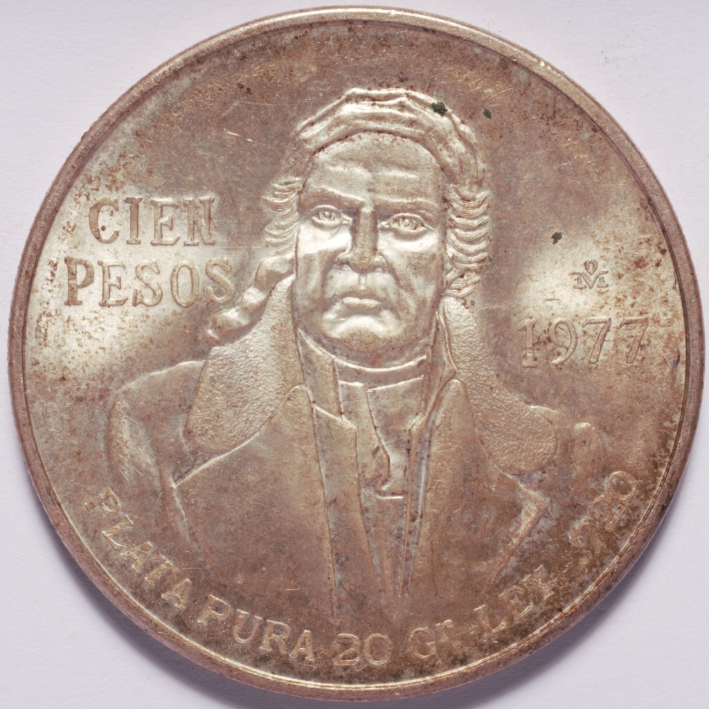 1977 Cien Pesos Silver Numismax