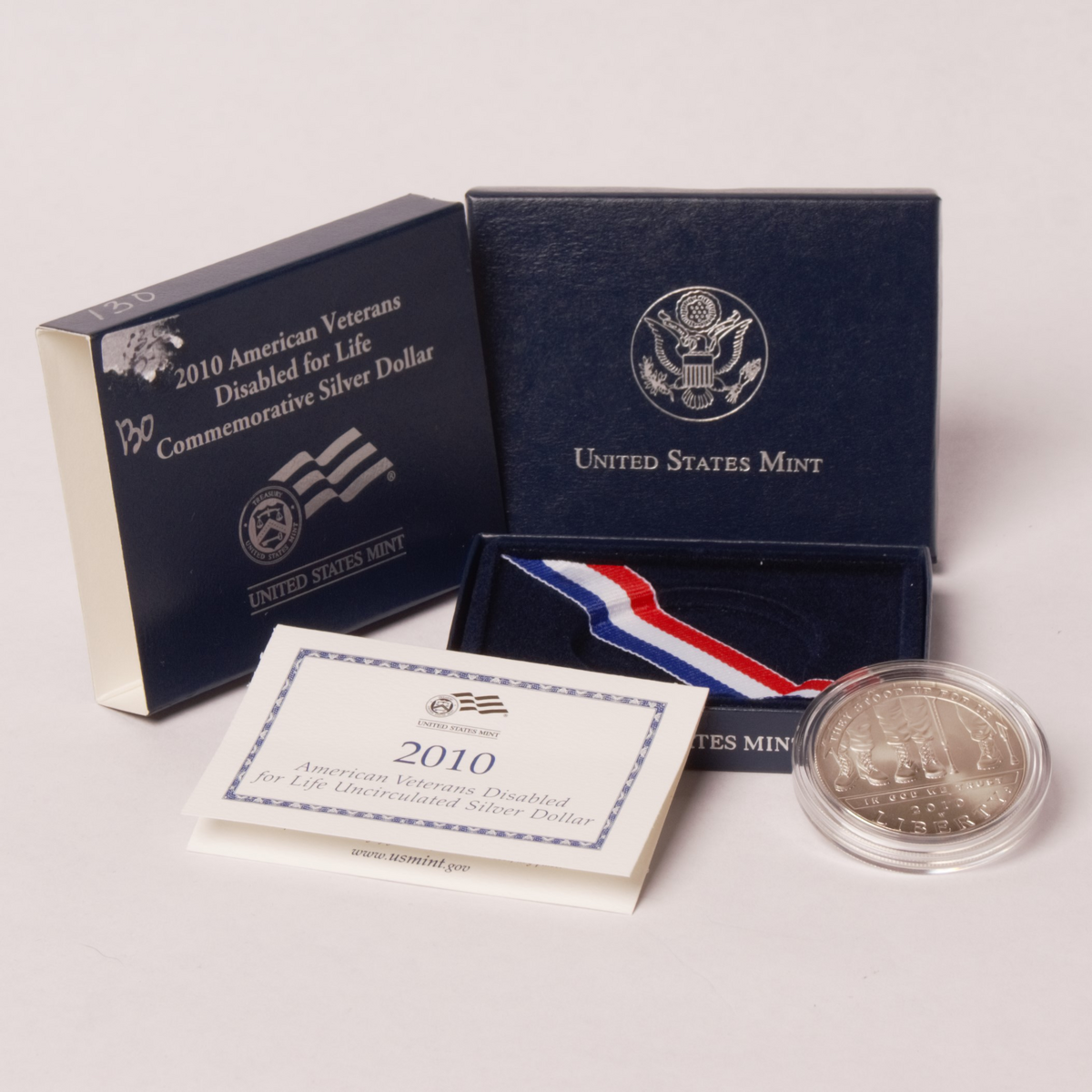 2010 Americans Veterans Disabled For Life Commemorative Silver Dollar ...