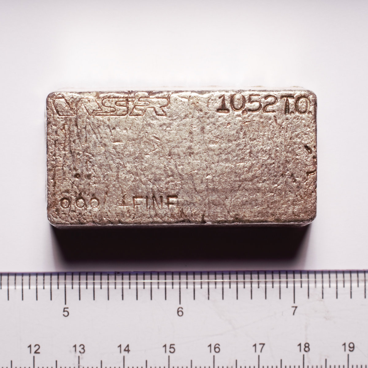 WSR Western States Refining 999 Fine Silver Vintage Poured Bar 10 52 WSR Western States Refining 999 Fine Silver Vintage Poured Bar 10 52